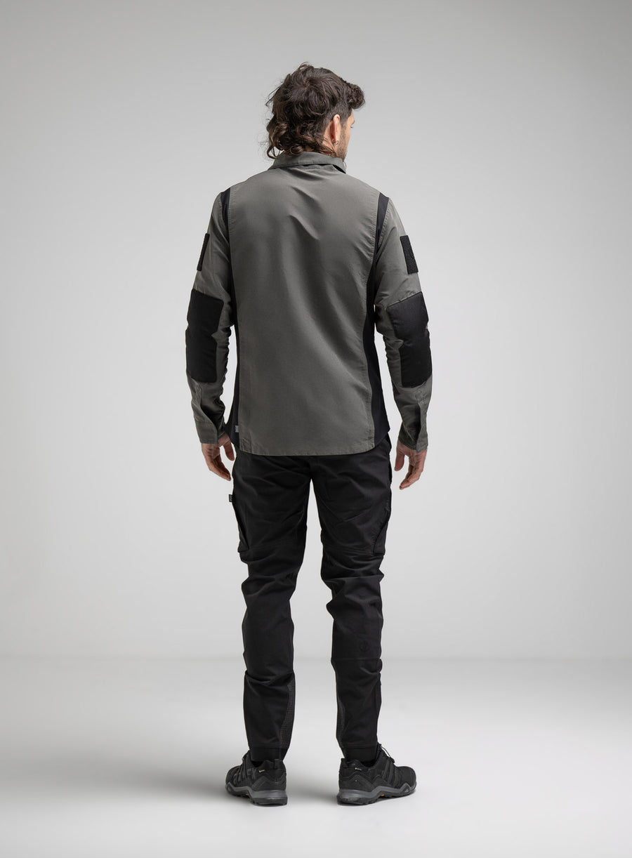 HYBRID JACKET | Men's Wolf Grey Combat Shirt for Hiking – ThruDark