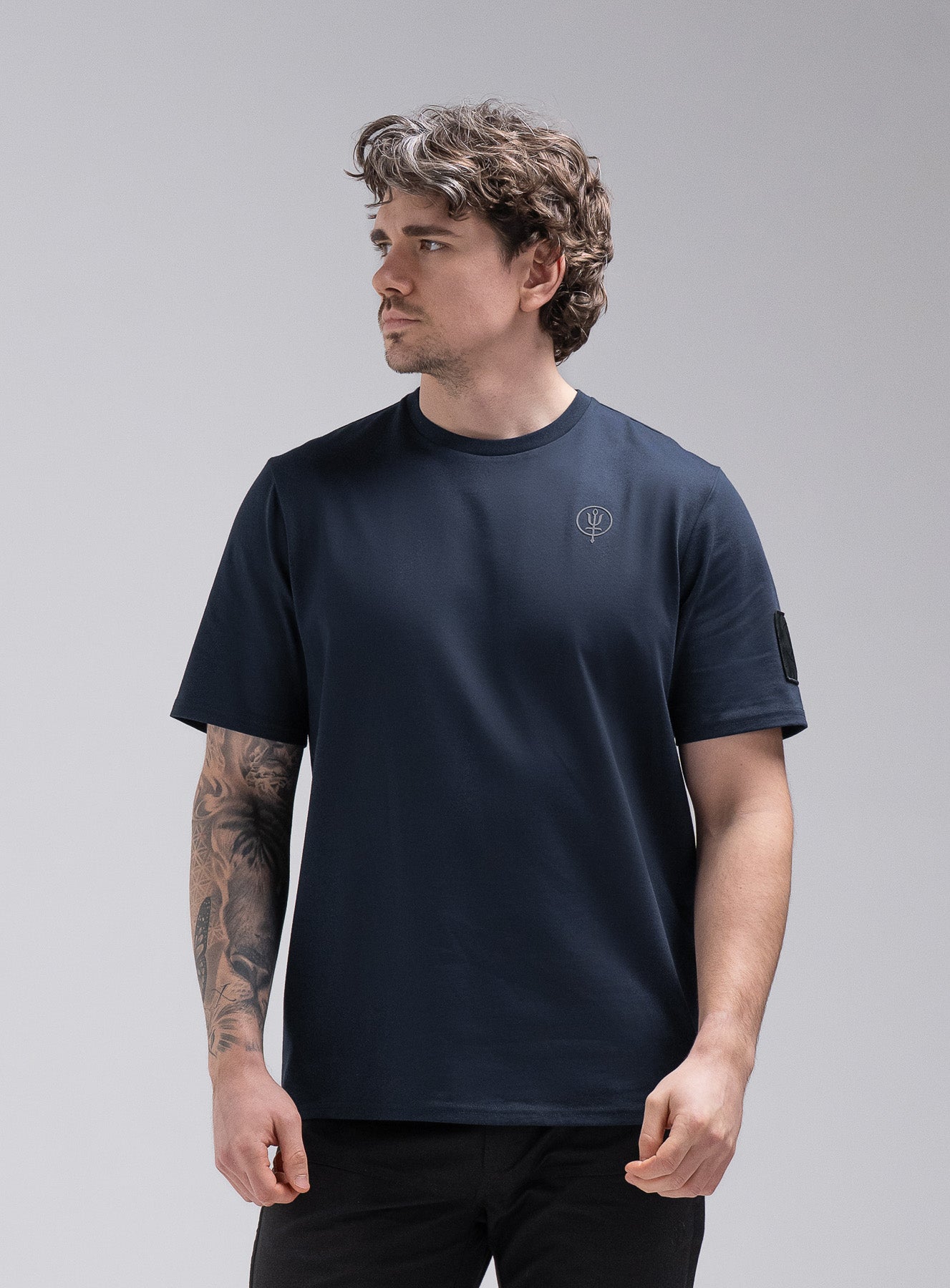 Men’s Navy Insignia Short Sleeve T-Shirt Premium Cotton | ThruDark