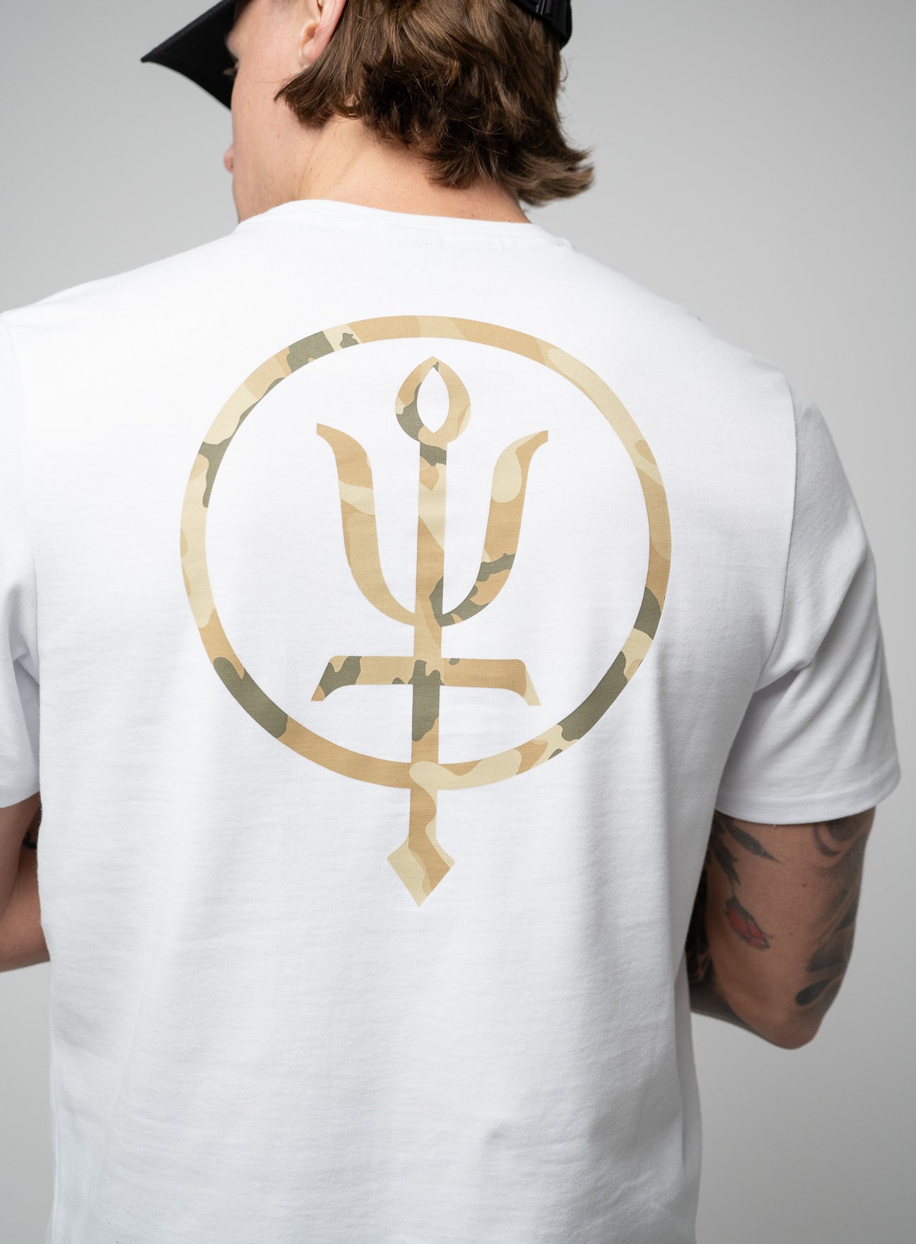 Inception Camo Graphic T-Shirt | White Premium Insignia Tee | ThruDark