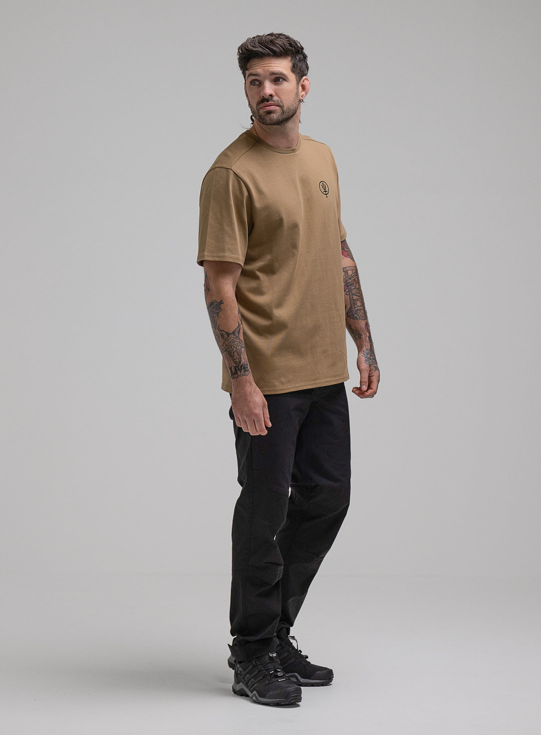 Insignia T-Shirt | Sand Brown Short Sleeve Graphic Tee | ThruDark