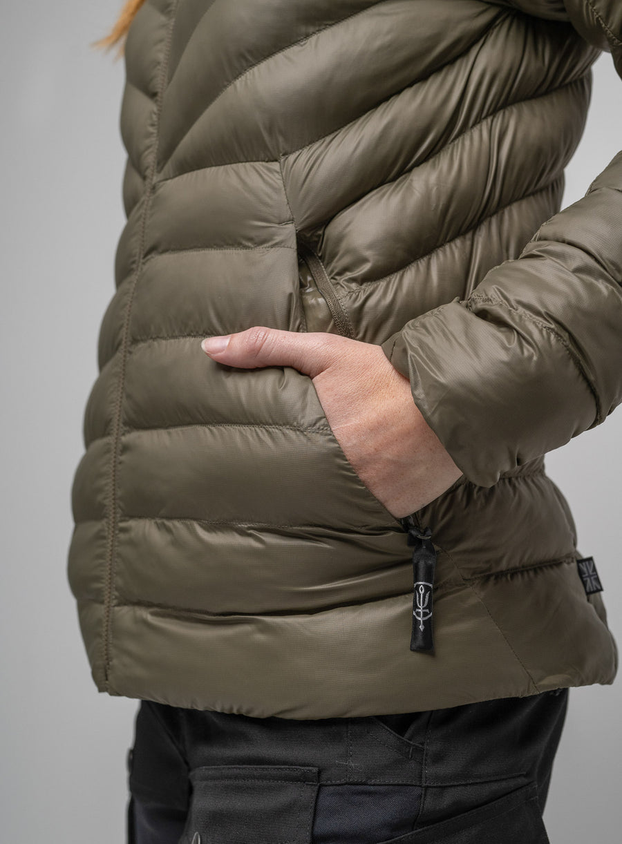 Ithax Funnel Jacket | Women's Green Synthetic Insulation Jacket | ThruDark