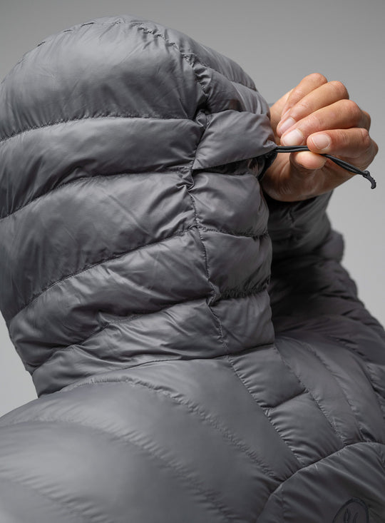 Ithax Jacket | Men's Grey Hooded Synthetic Insulation Jacket – ThruDark