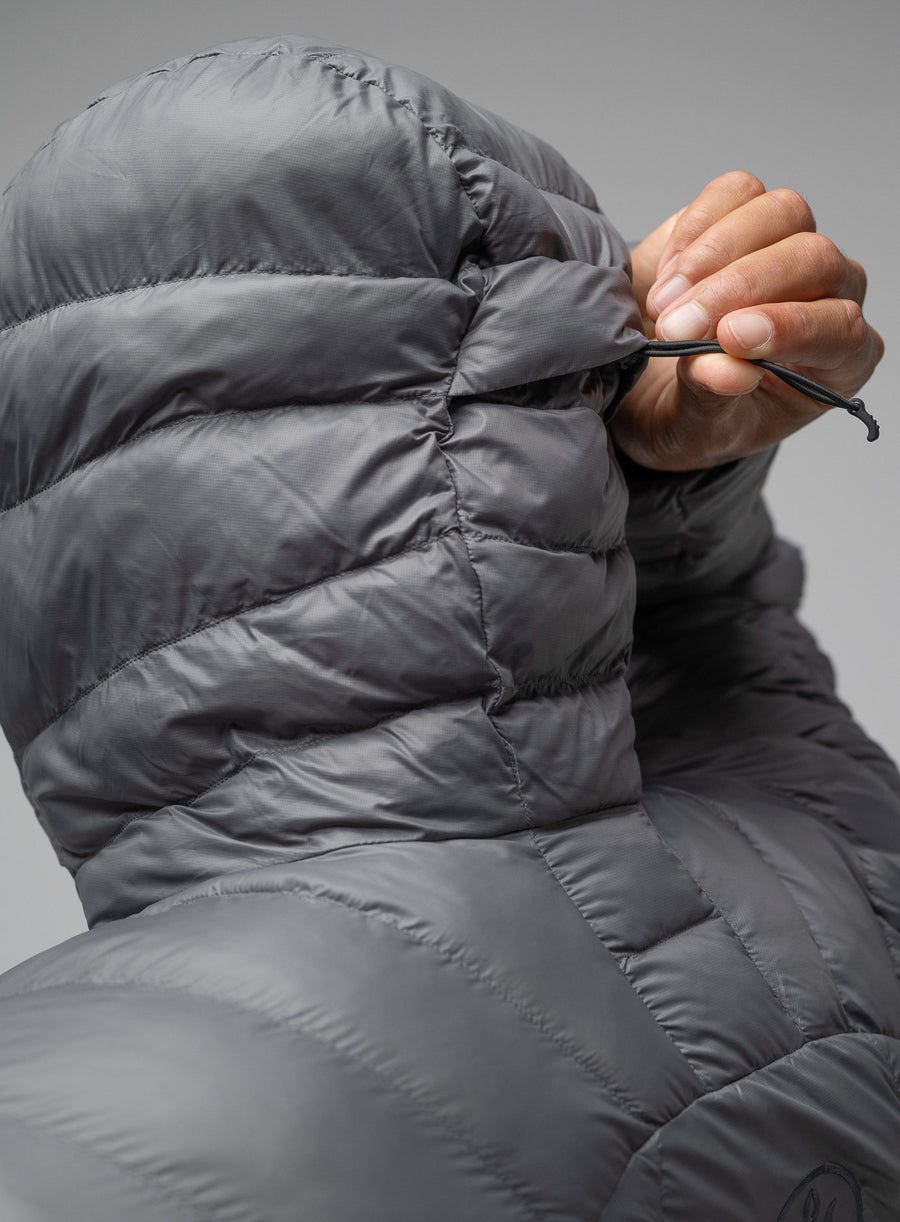 Ithax Jacket | Men's Grey Hooded Synthetic Insulation Jacket – ThruDark