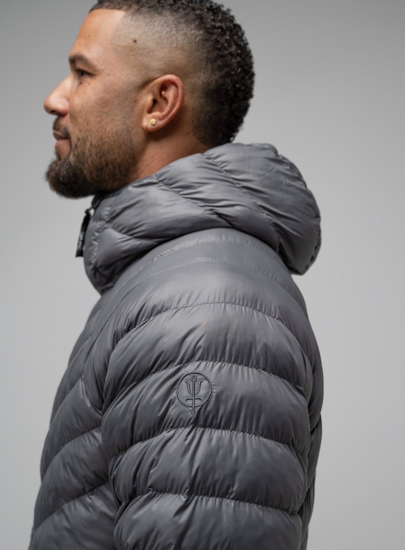 Ithax Jacket | Men's Grey Hooded Synthetic Insulation Jacket – ThruDark