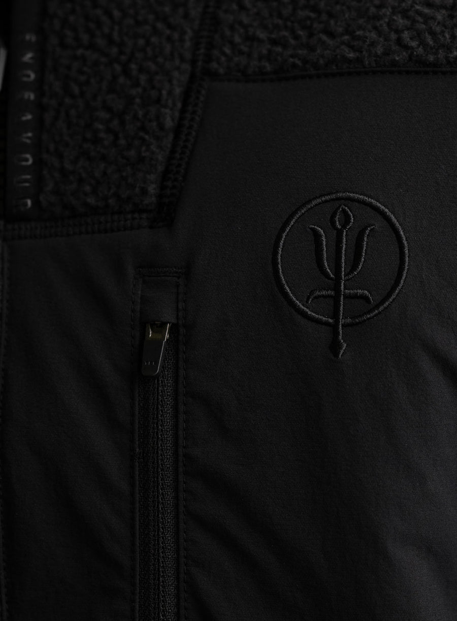 Mantra Men's Black Sherpa 1/4 Zip Fleece Polartec Thermal Pro| ThruDark