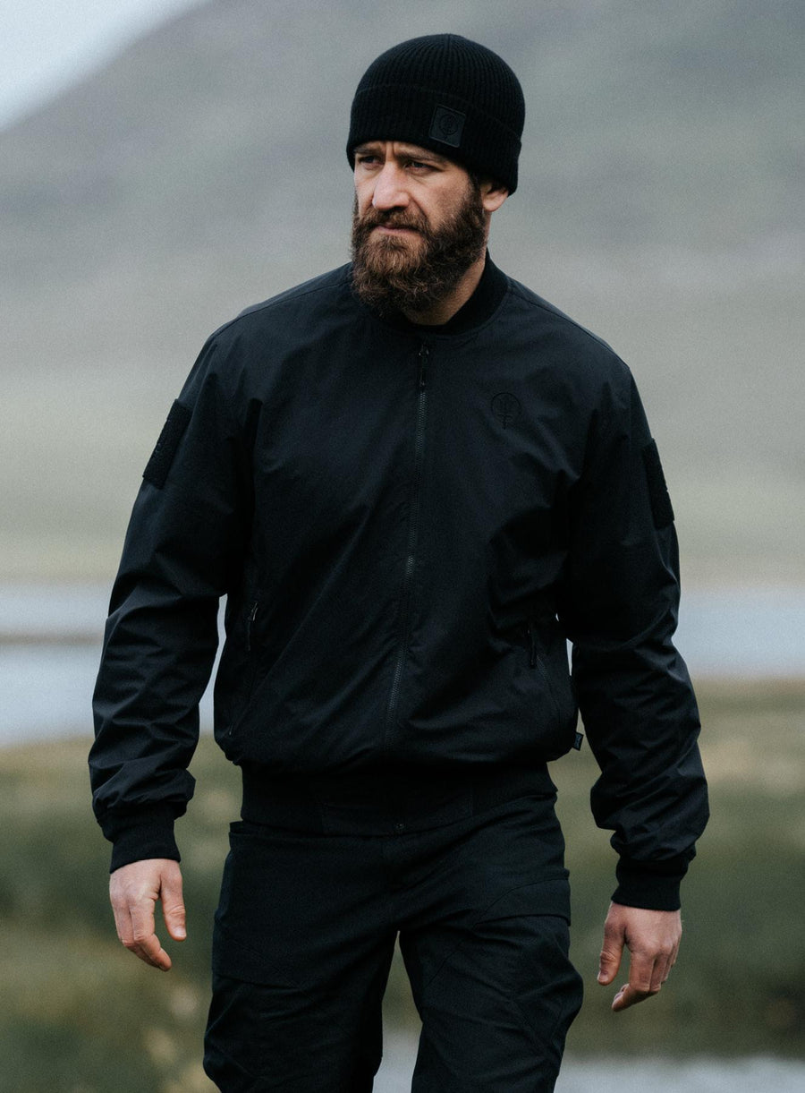 Wraith Bomber Jacket | Black Lightweight Soft Shell | ThruDark