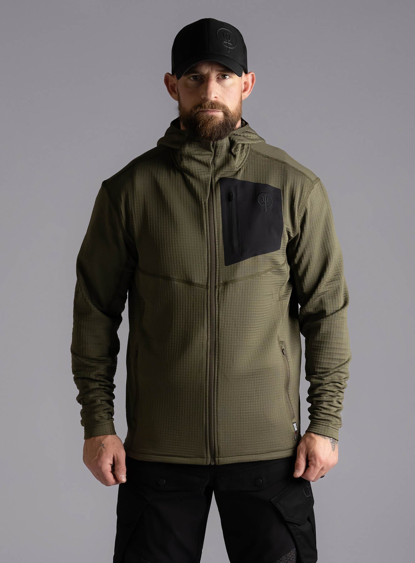 Siege Tech Fleece Hooded | Green Insulated Mid Layer | ThruDark