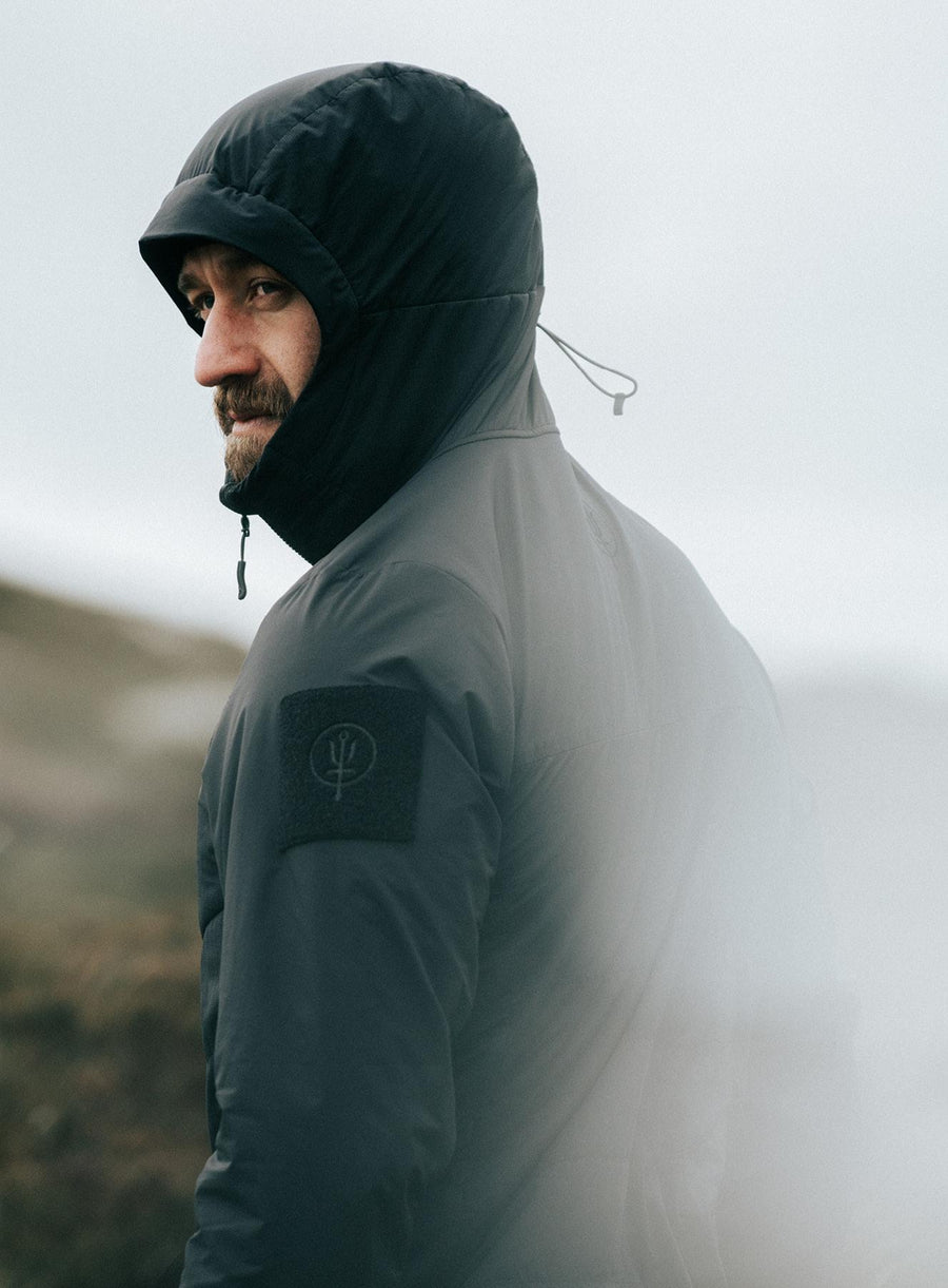 Wraith Hooded Jacket | Black Lightweight Soft Shell | ThruDark