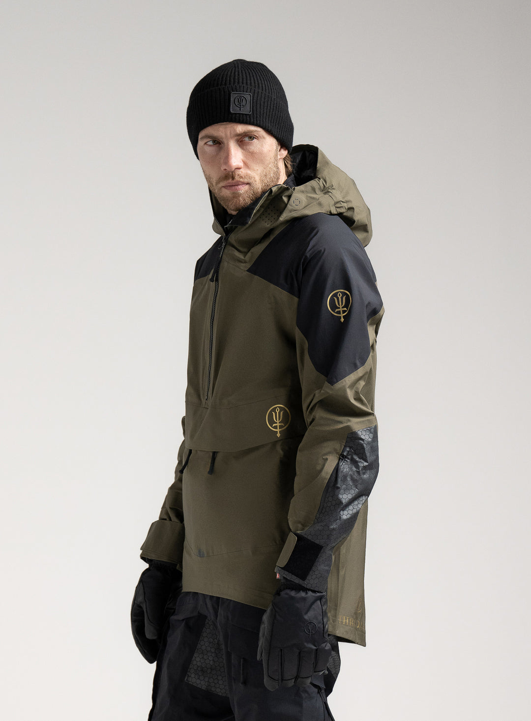 Rōnin Shuraken Half Zip Snow Jacket| Khaki Alpine Sports Coat – ThruDark