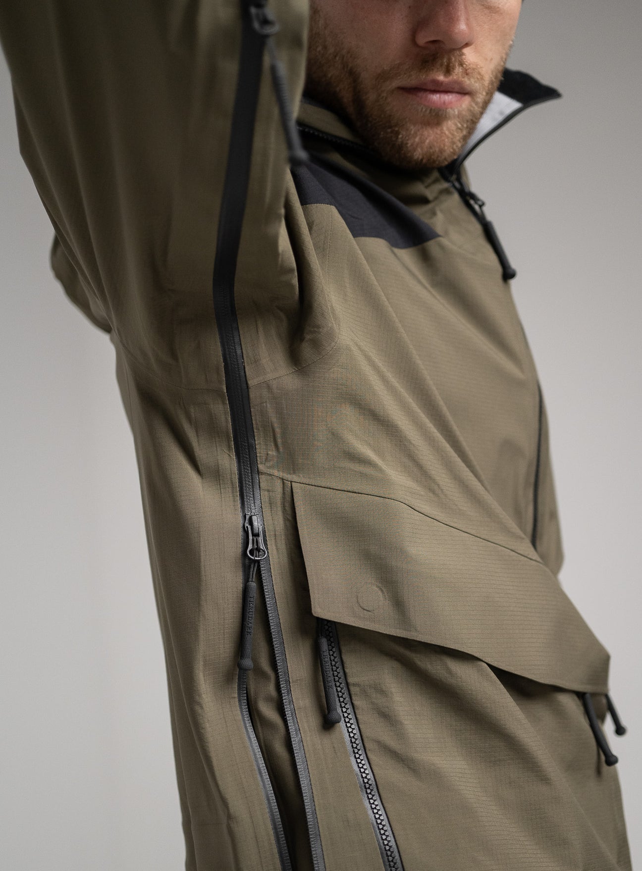 Rōnin Shuraken Half Zip Snow Jacket| Khaki Alpine Sports Coat – ThruDark