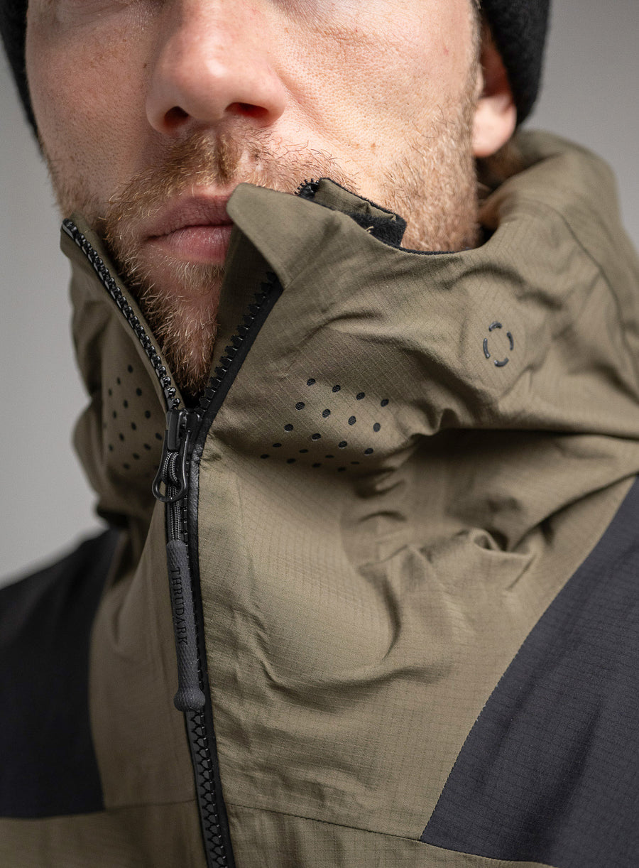 Rōnin Shuraken Half Zip Snow Jacket| Khaki Alpine Sports Coat – ThruDark