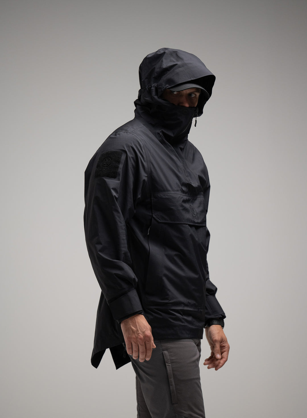Scout Smock | Black Waterproof & Insulated Pullover Jacket | ThruDark