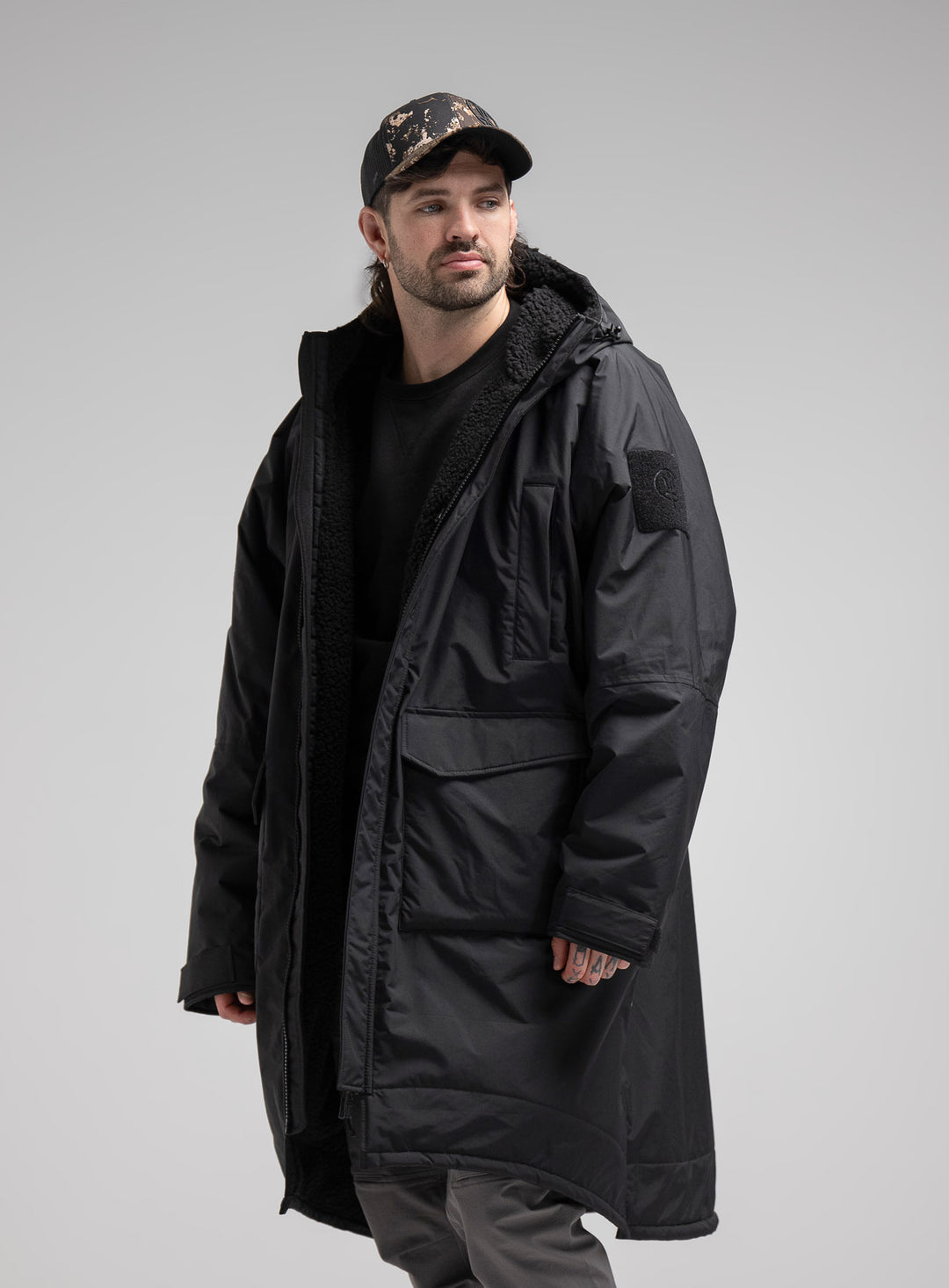 Shroud | Unisex ThruDark Black Overcoat | Cordura®