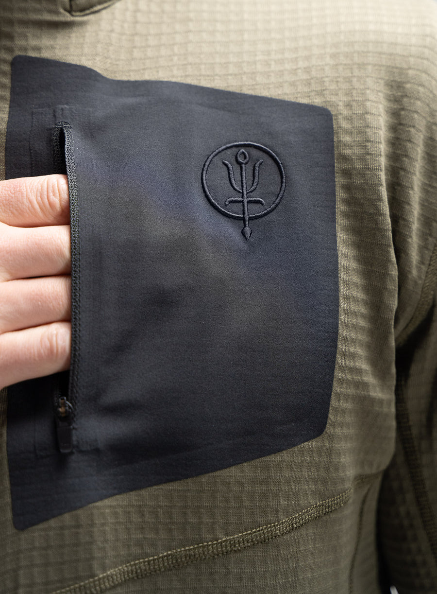 Siege Tech Fleece Full Zip | Green Insulated Mid Layer | ThruDark