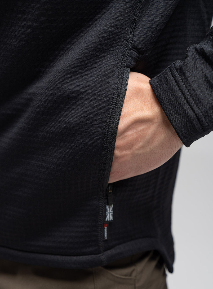 Siege Tech Fleece Full Zip | Black Insulated Mid Layer | ThruDark