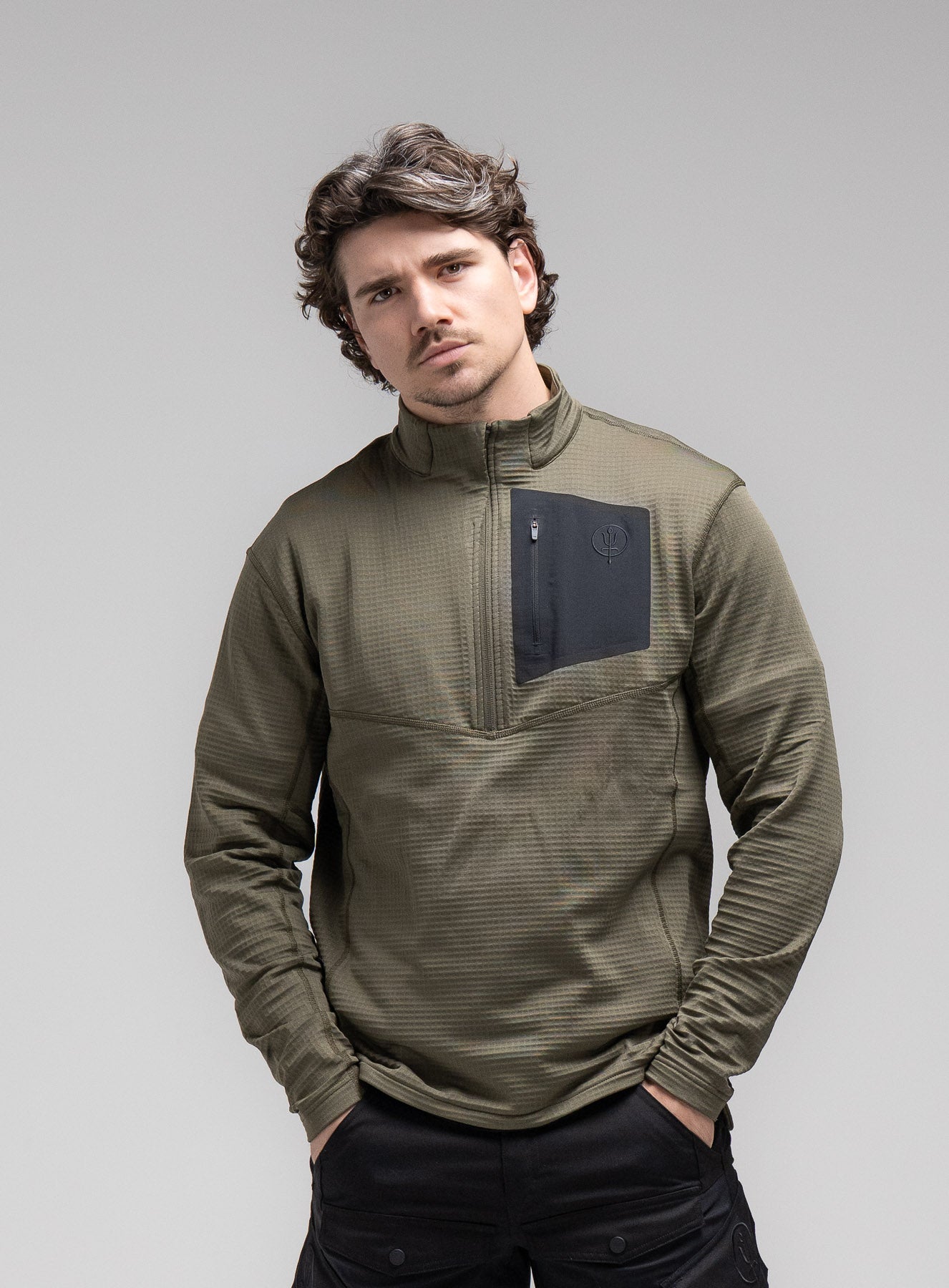 Siege Tech Fleece Half Zip | Green Insulated Mid Layer | ThruDark