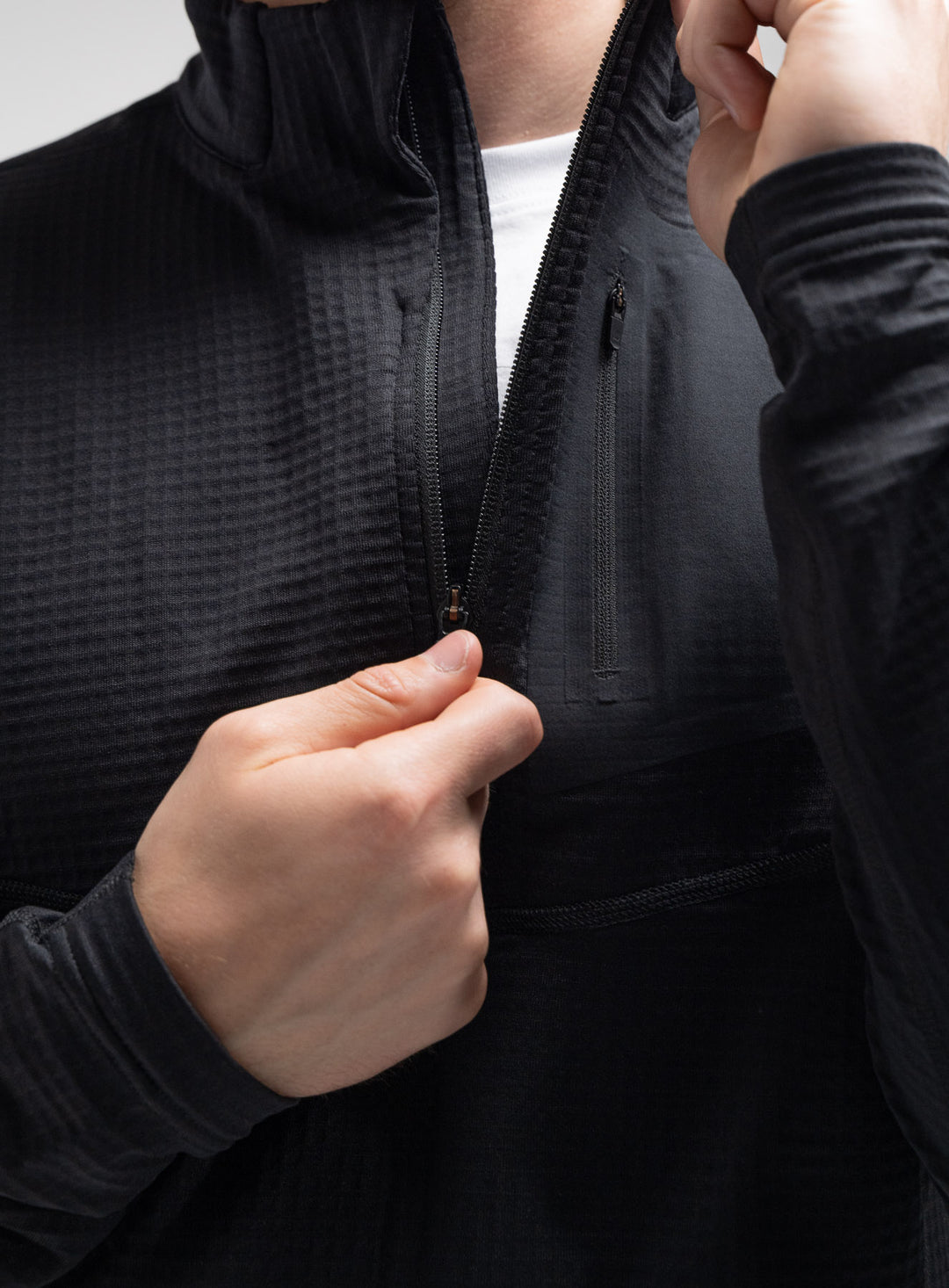 Siege Tech Fleece Half Zip | Black Insulated Mid Layer | ThruDark