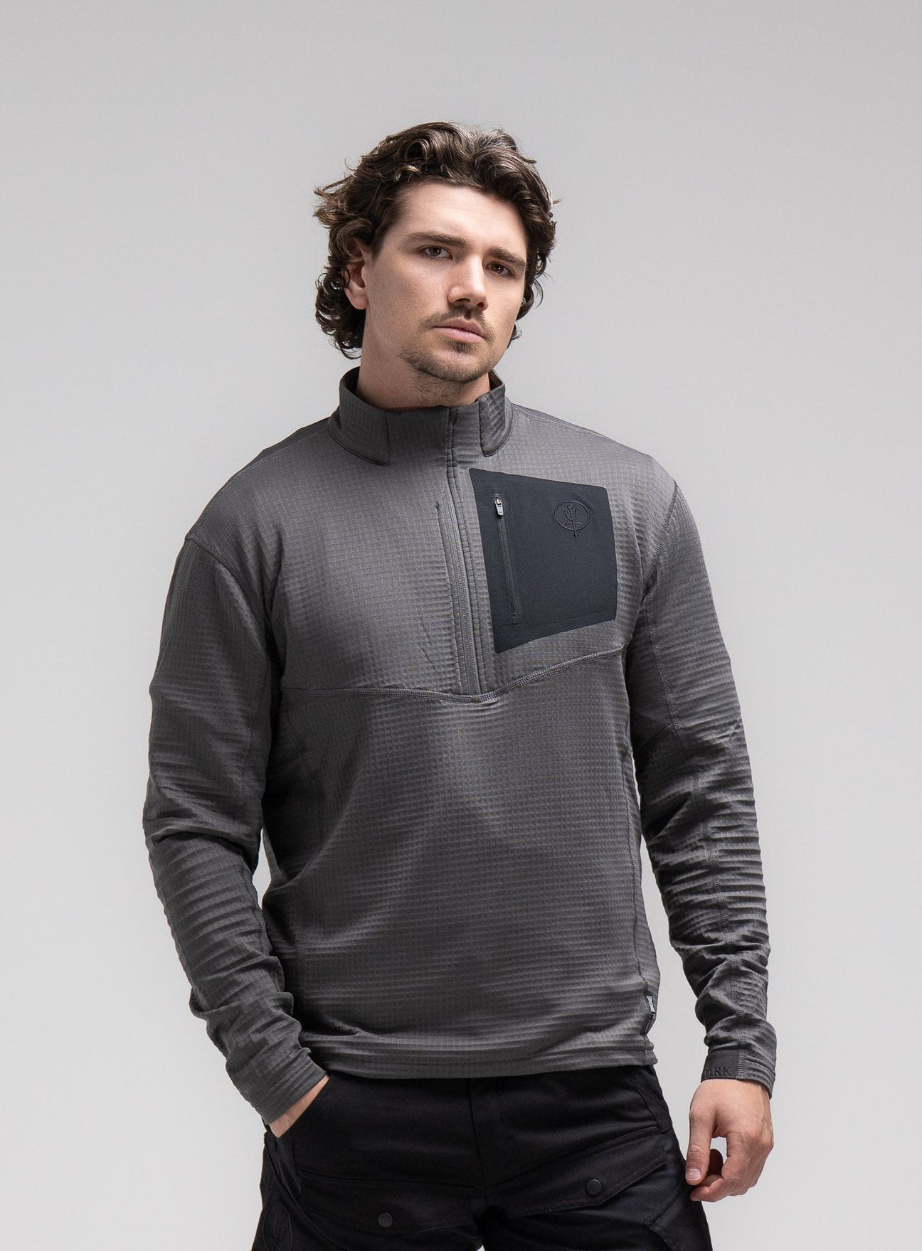 Siege Tech Fleece Half Zip | Grey Insulated Mid Layer | ThruDark