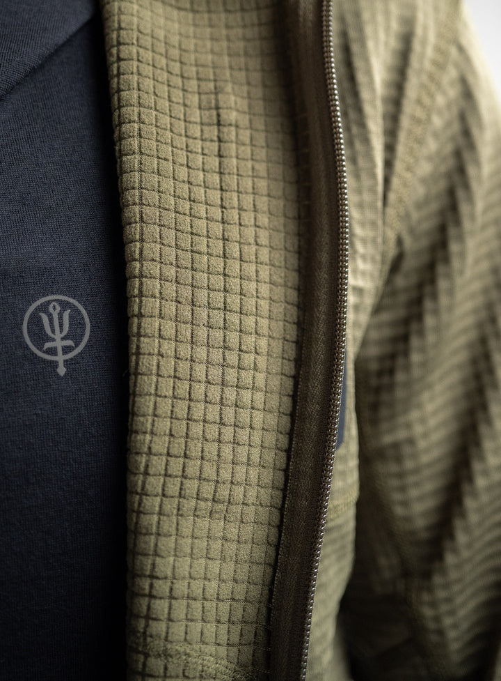 Siege Tech Fleece Hooded | Green Insulated Mid Layer | ThruDark