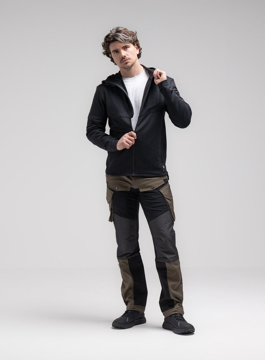 Siege Tech Fleece Hooded | Black Insulated Mid Layer | ThruDark