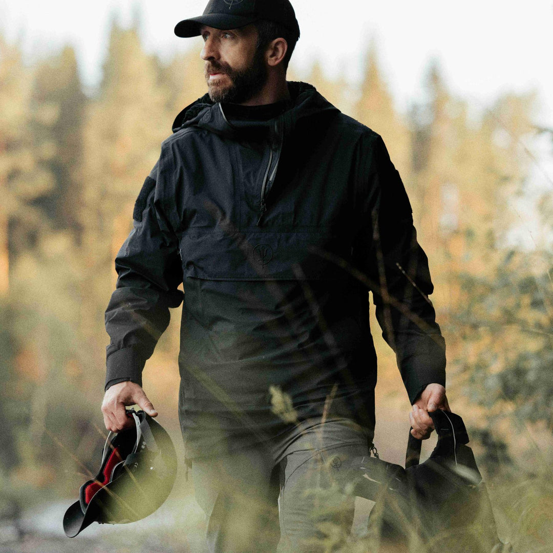 Scout Smock | Black Waterproof & Insulated Pullover Jacket | ThruDark