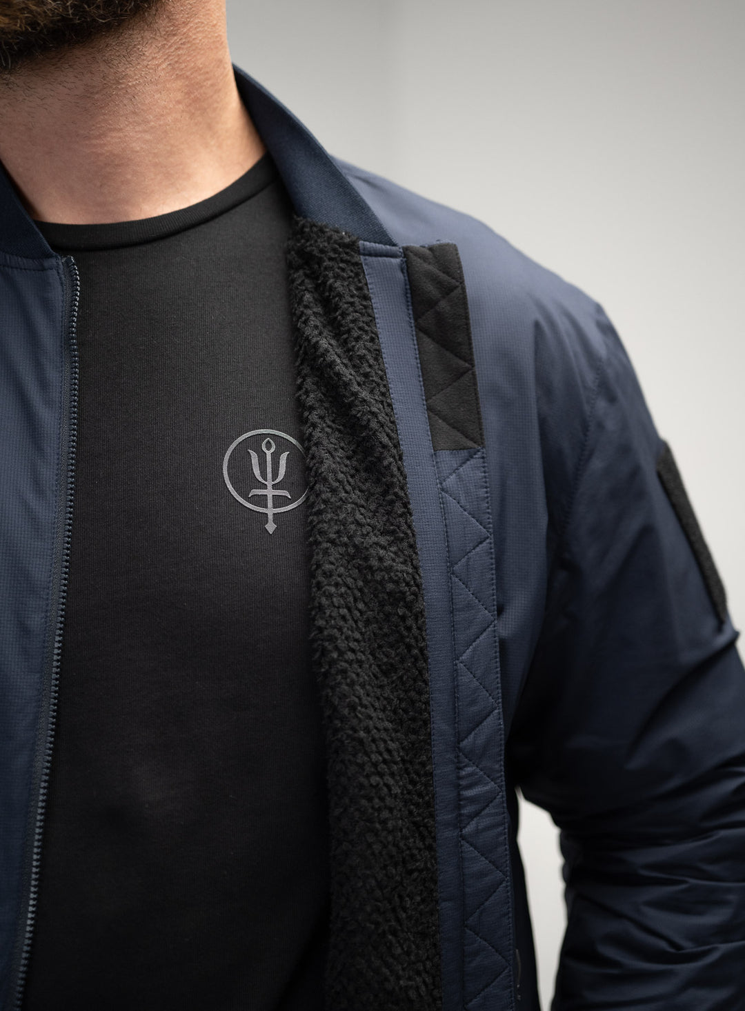 Wraith Bomber Jacket | Navy Blue Lightweight Soft Shell | ThruDark