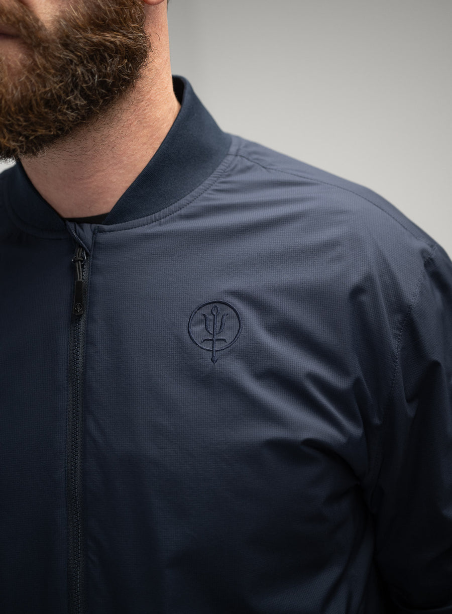 Wraith Bomber Jacket | Navy Blue Lightweight Soft Shell | ThruDark