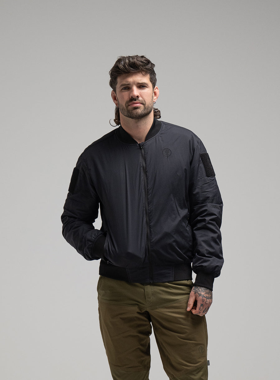 Wraith Bomber Jacket | Black Lightweight Soft Shell | ThruDark