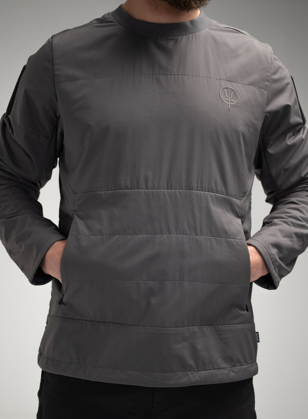 Wraith Crew | Grey Lightweight & Insulated Pullover | ThruDark