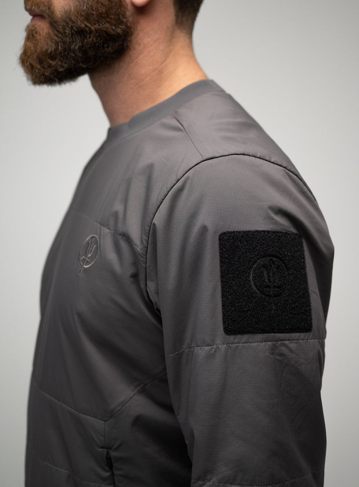 Wraith Crew | Grey Lightweight & Insulated Pullover | ThruDark