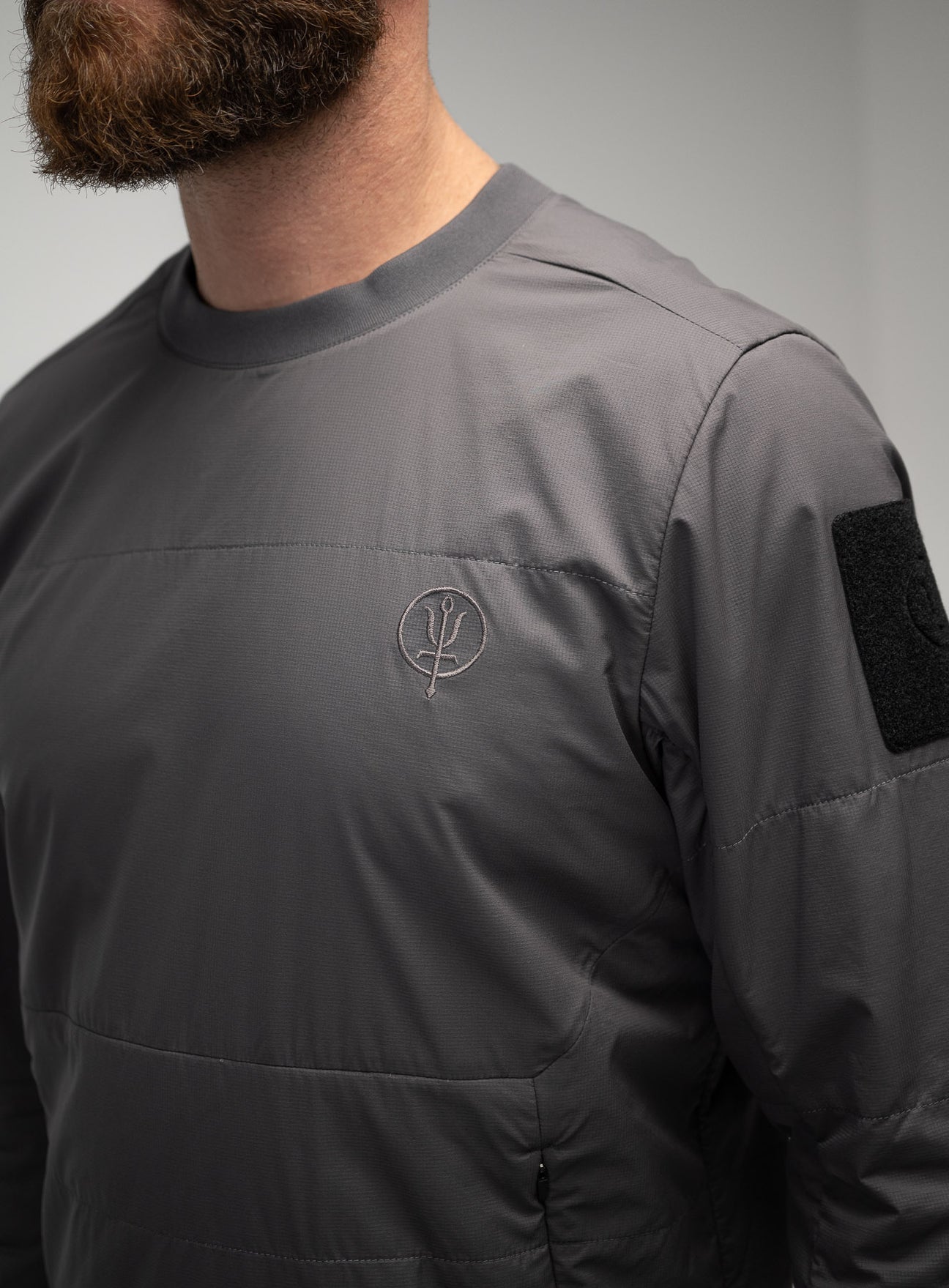 Wraith Crew | Grey Lightweight & Insulated Pullover | ThruDark