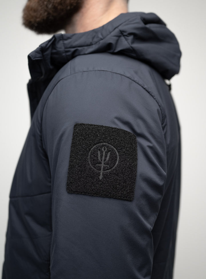 Wraith Hooded Jacket | Navy Blue Lightweight Soft Shell | ThruDark