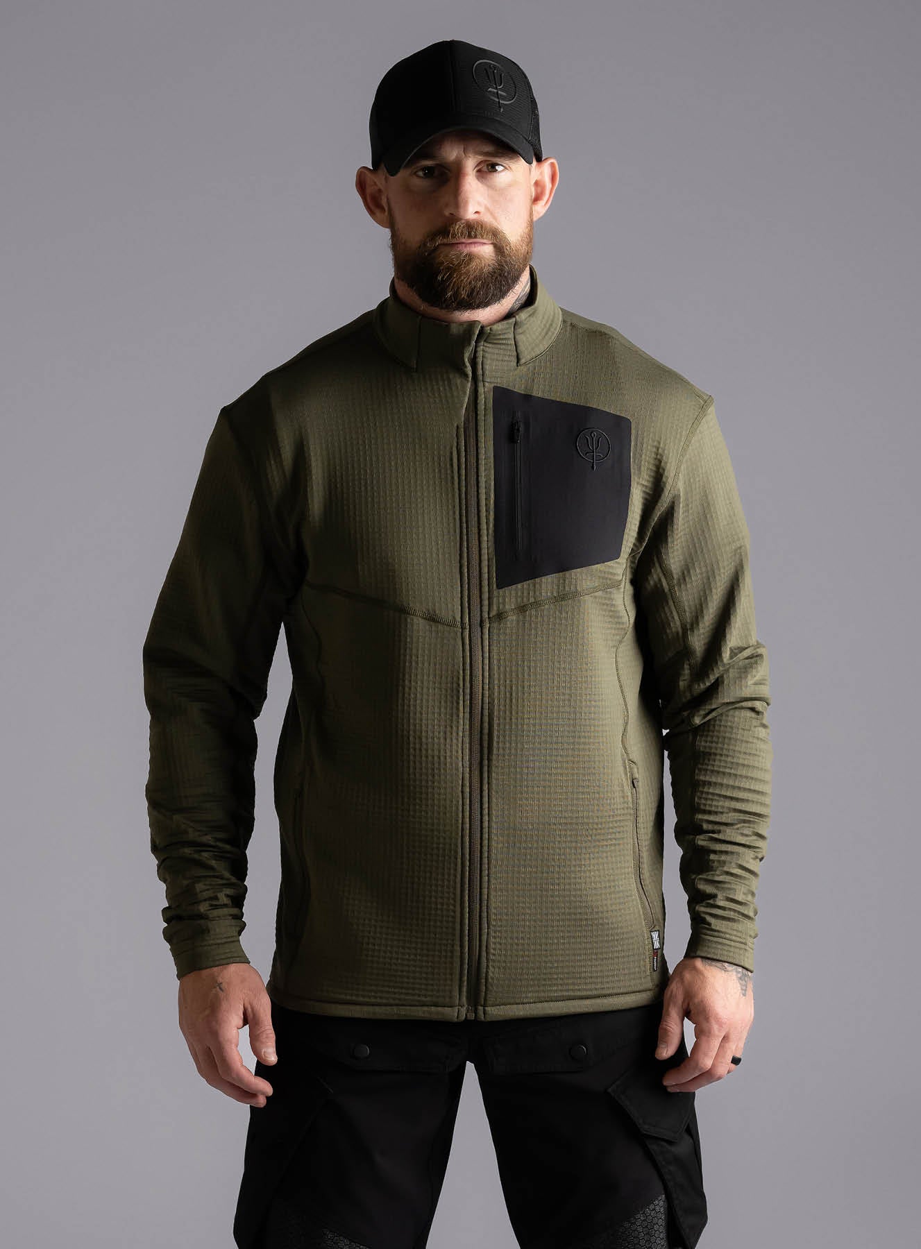 Siege Tech Fleece Full Zip | Green Insulated Mid Layer | ThruDark