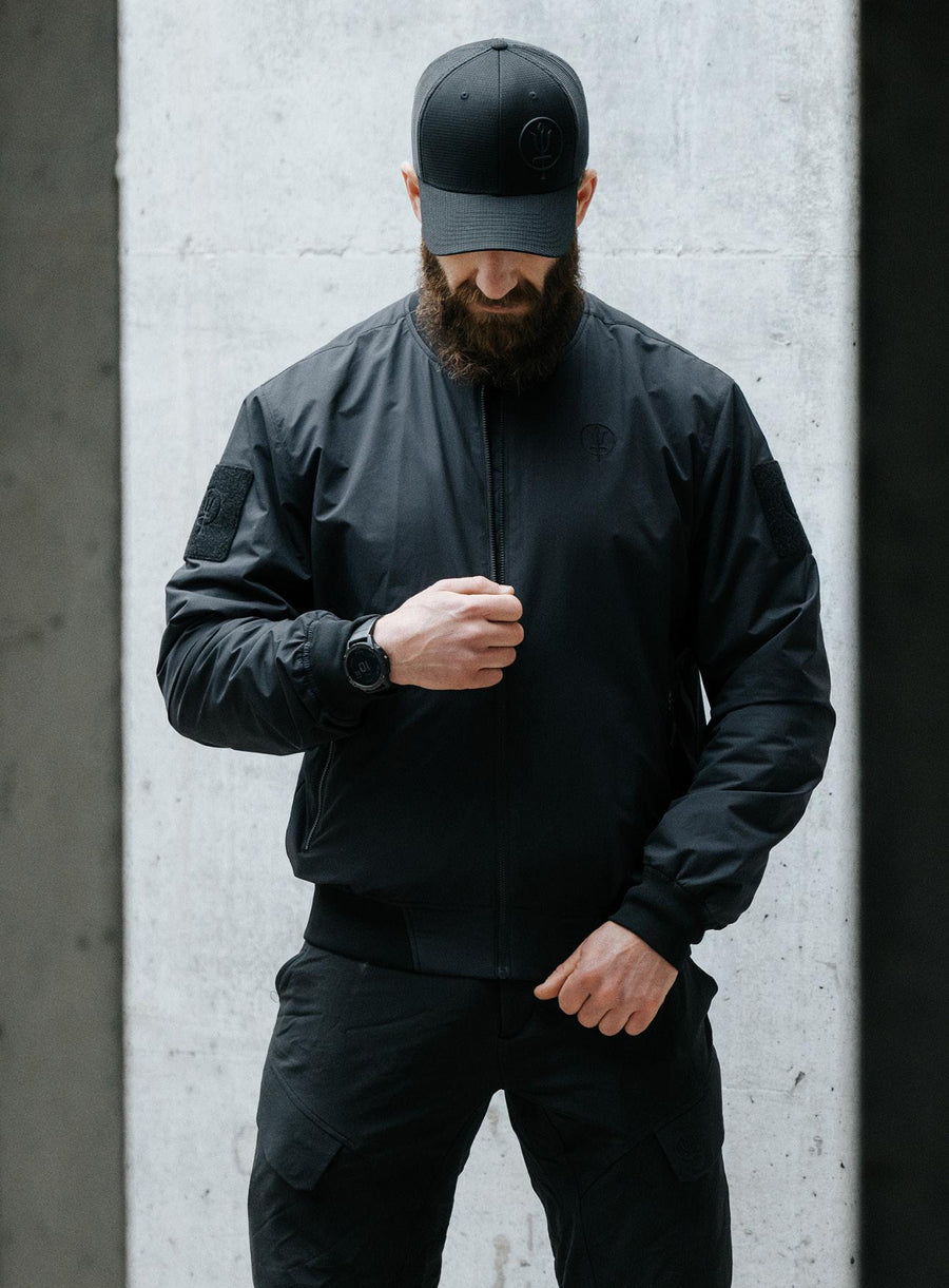 Wraith Bomber Jacket | Black Lightweight Soft Shell | ThruDark